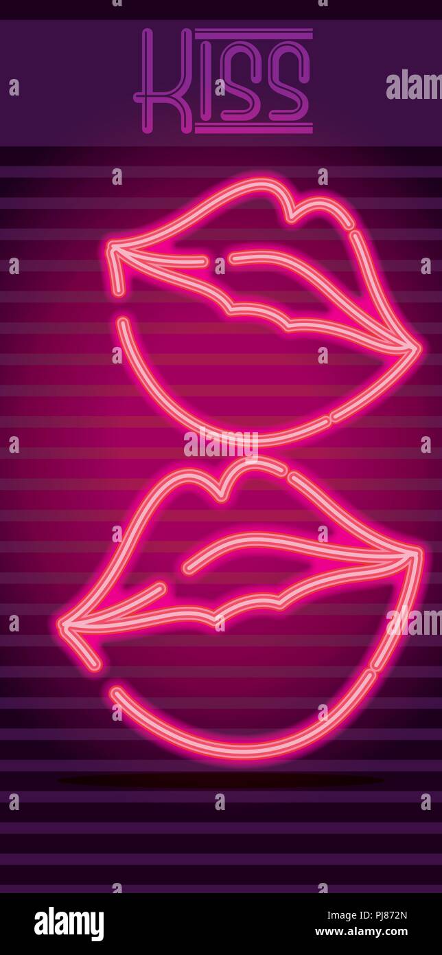 Kiss neon sign Stock Vector Image & Art - Alamy