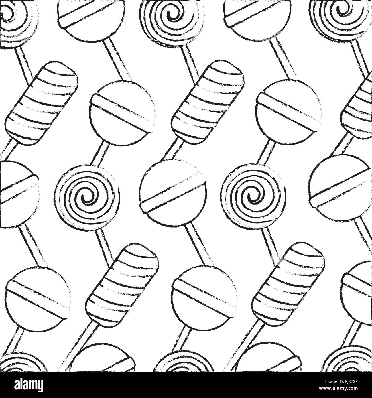 sweet candies cartoon yummy confectionery pattern vector illustration ...