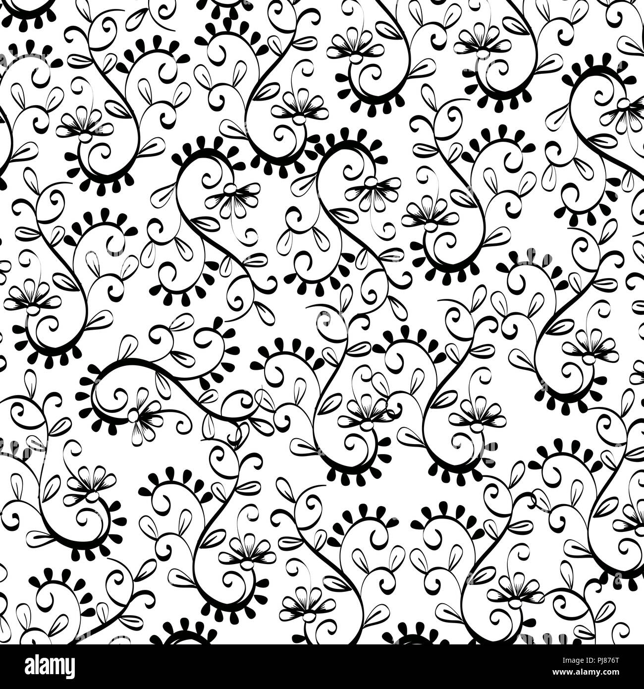 victorian and floral monochrome background vector illustration design ...