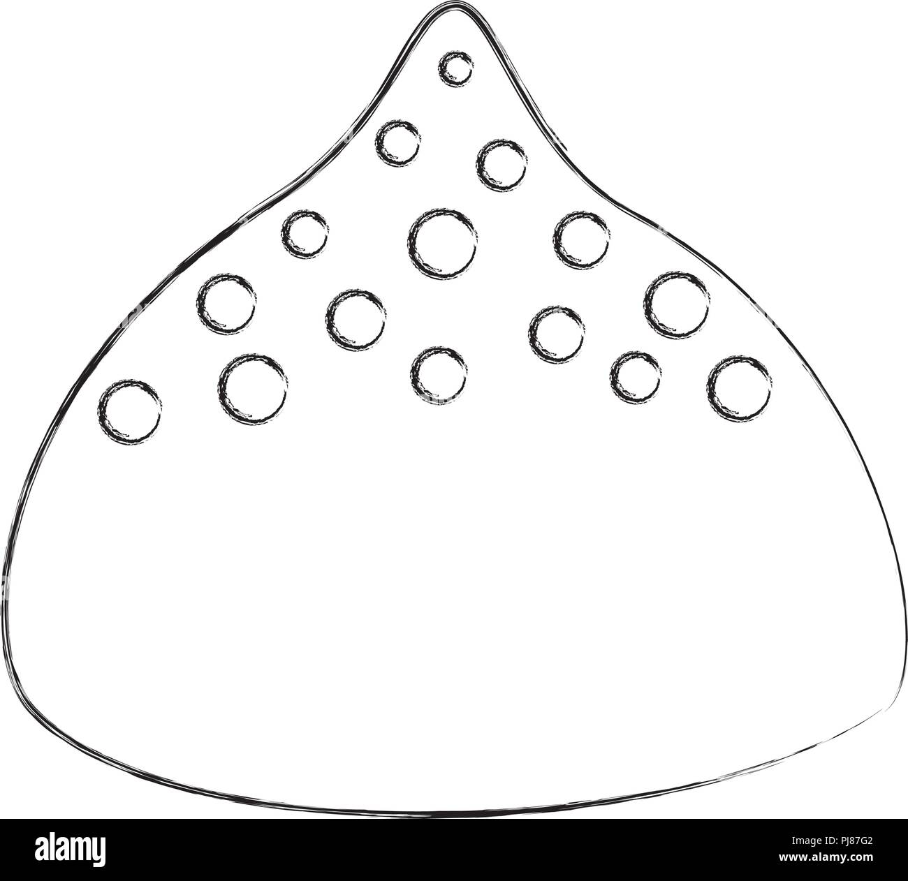 sweet chocolate bon bon shape chip vector illustration hand drawing ...