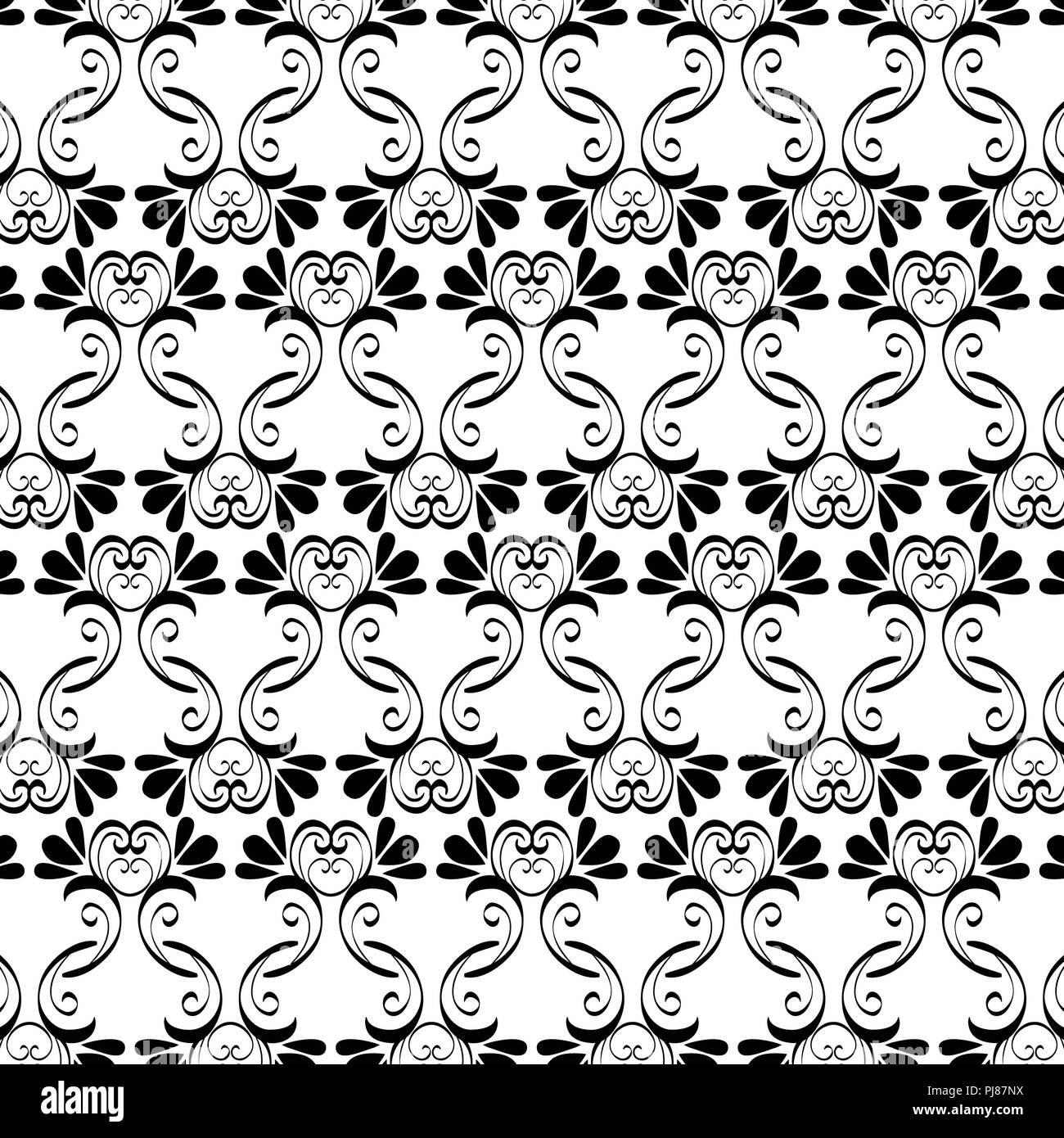 victorian and floral monochrome background vector illustration design ...