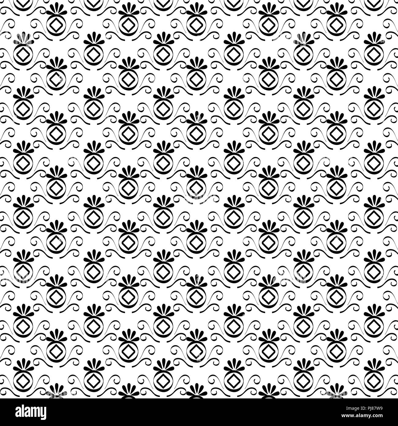 victorian and floral monochrome background vector illustration design ...