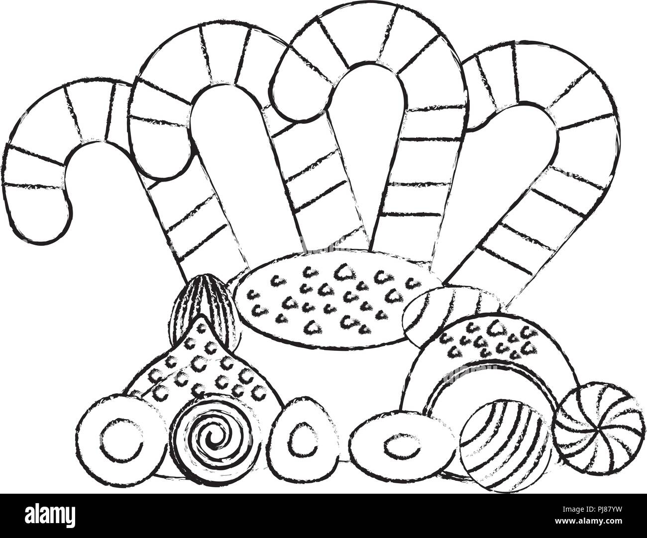 Peppermint Coloring Pages Sweet Candies Caramels Canes Mint Chocolate