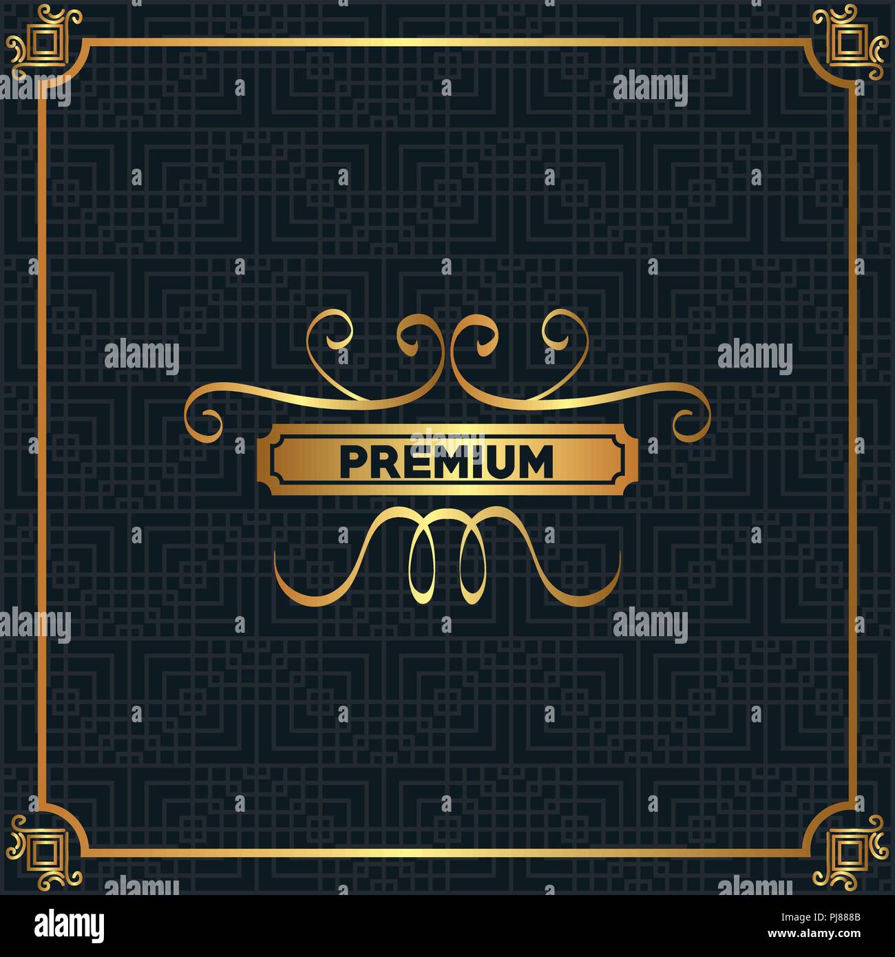 premium quality golden frame vector illustration design Stock Vector ...