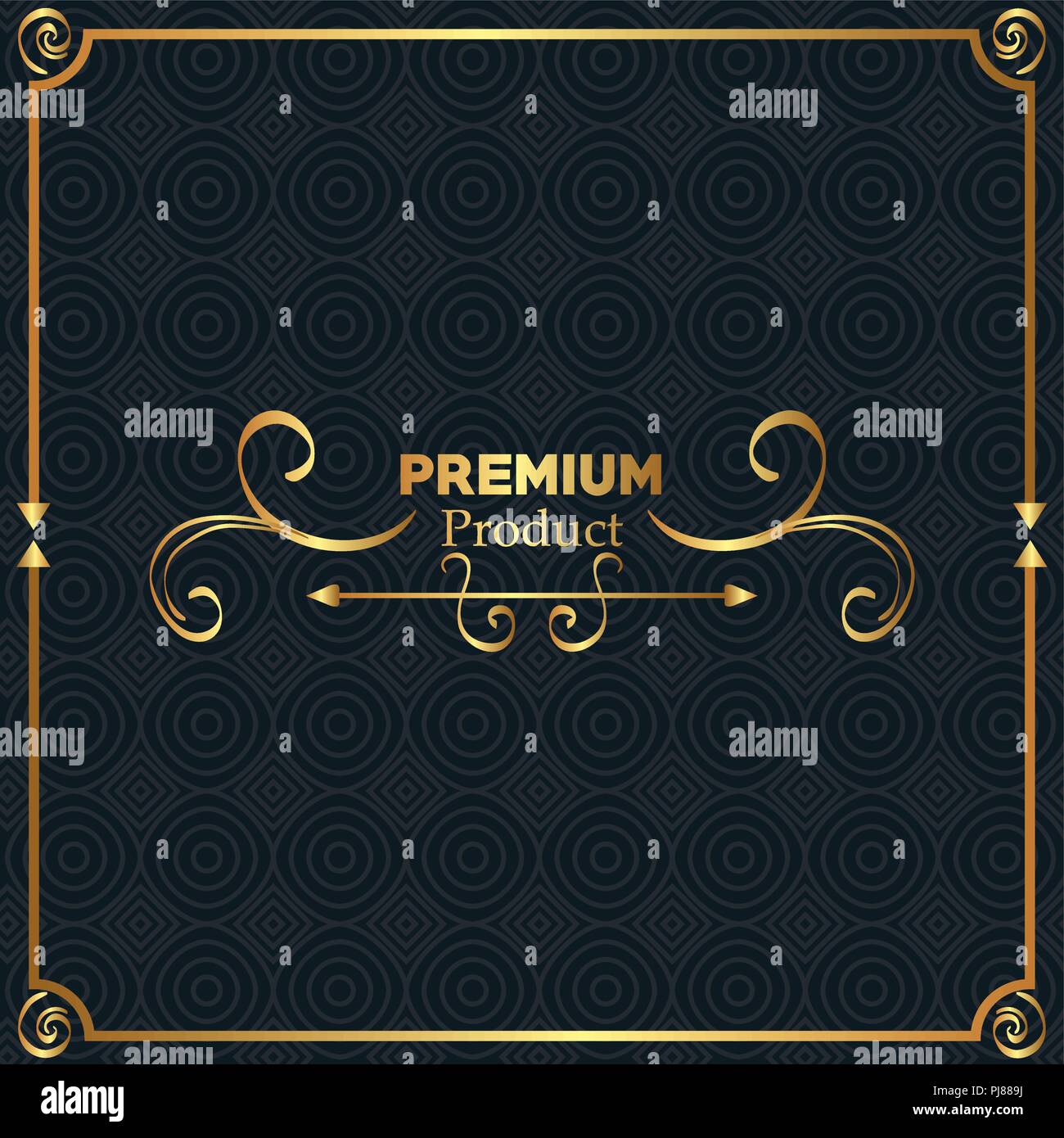 premium quality golden frame vector illustration design Stock Vector ...