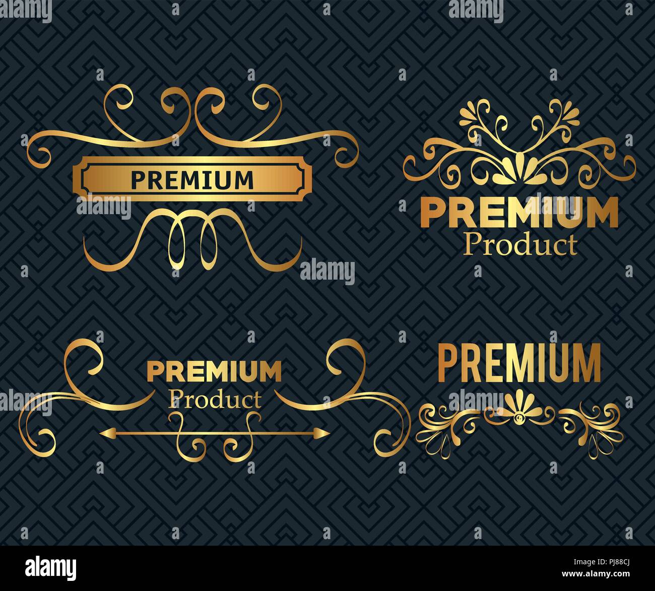 set premium quality golden frame vector illustration design Stock ...