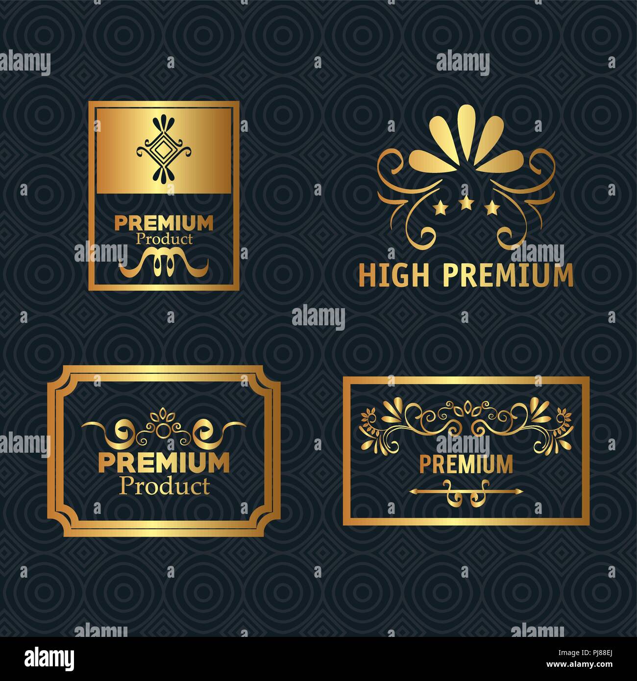 set premium quality golden frame vector illustration design Stock ...