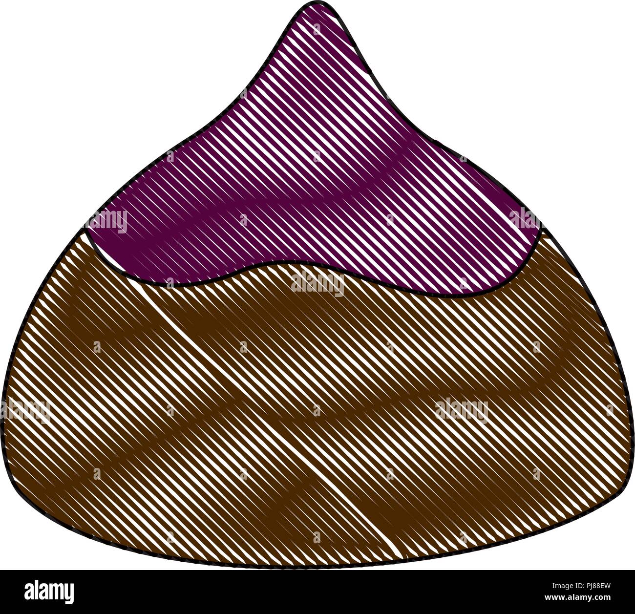 sweet chocolate bon bon shape chip vector illustration Stock Vector ...