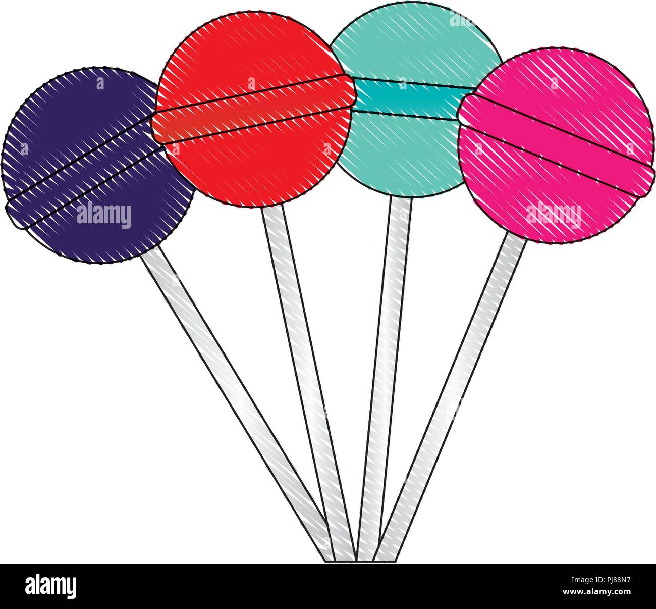 collection sweet candies lollipops many flavors vector illustration ...