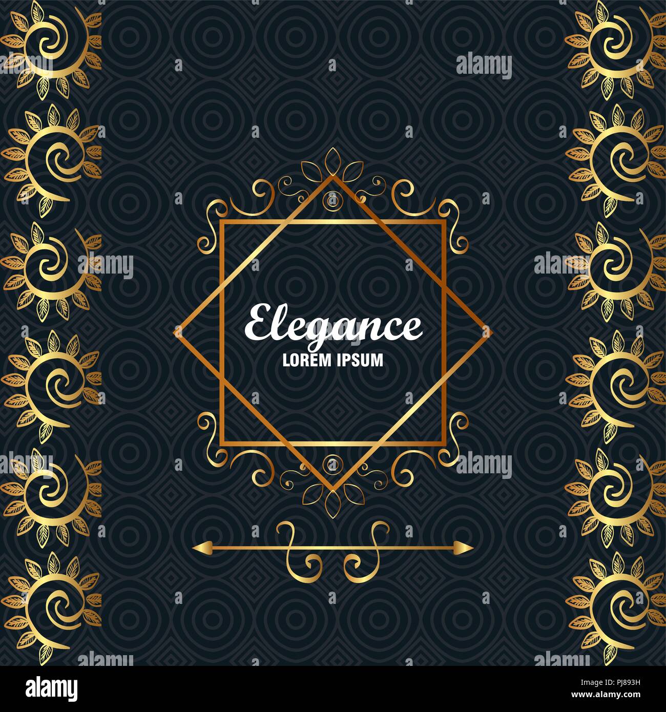 elegance style golden frame vector illustration design Stock Vector ...