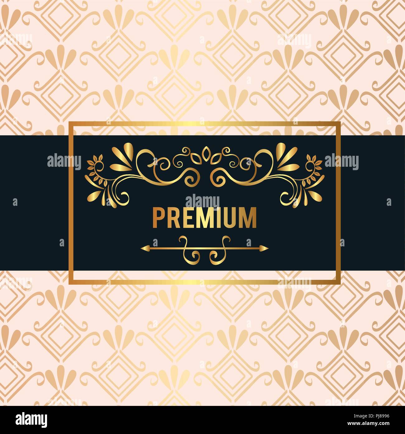 premium quality golden frame vector illustration design Stock Vector ...