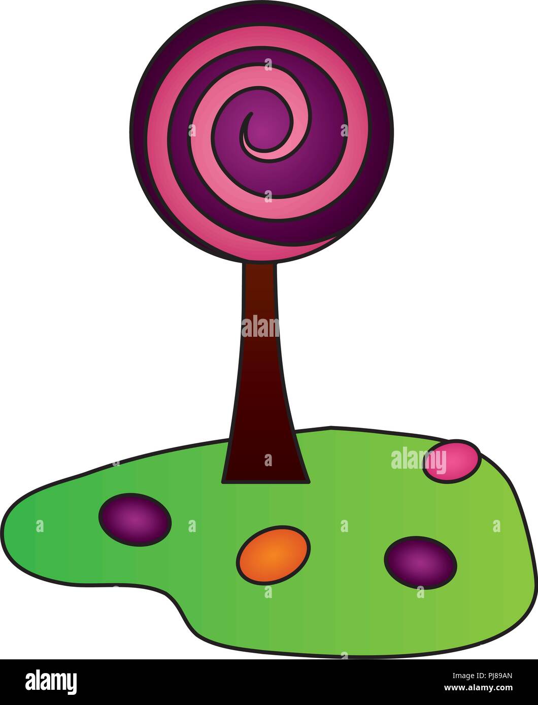 tree land sweet candies confetionery Stock Vector Image & Art - Alamy