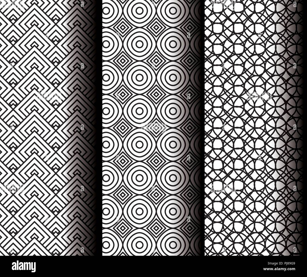 set geometrics figures in grey patterns vector illustration design ...