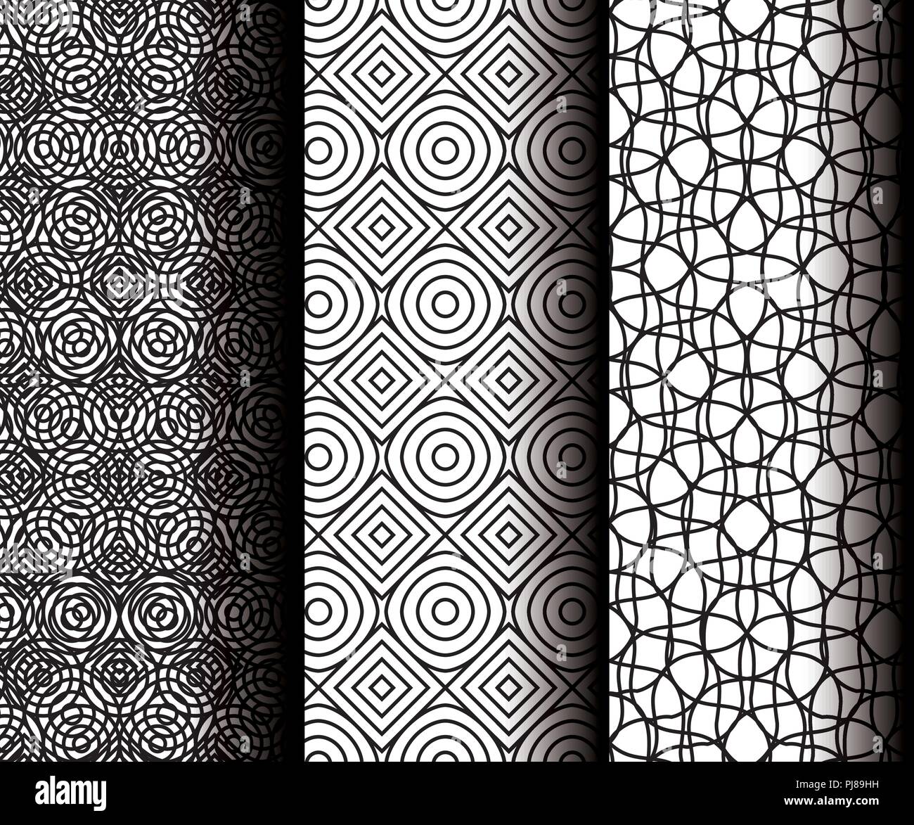 set geometrics figures in grey patterns vector illustration design ...