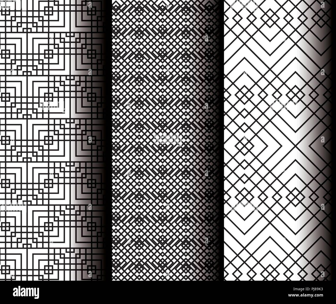 set geometrics figures in grey patterns vector illustration design ...