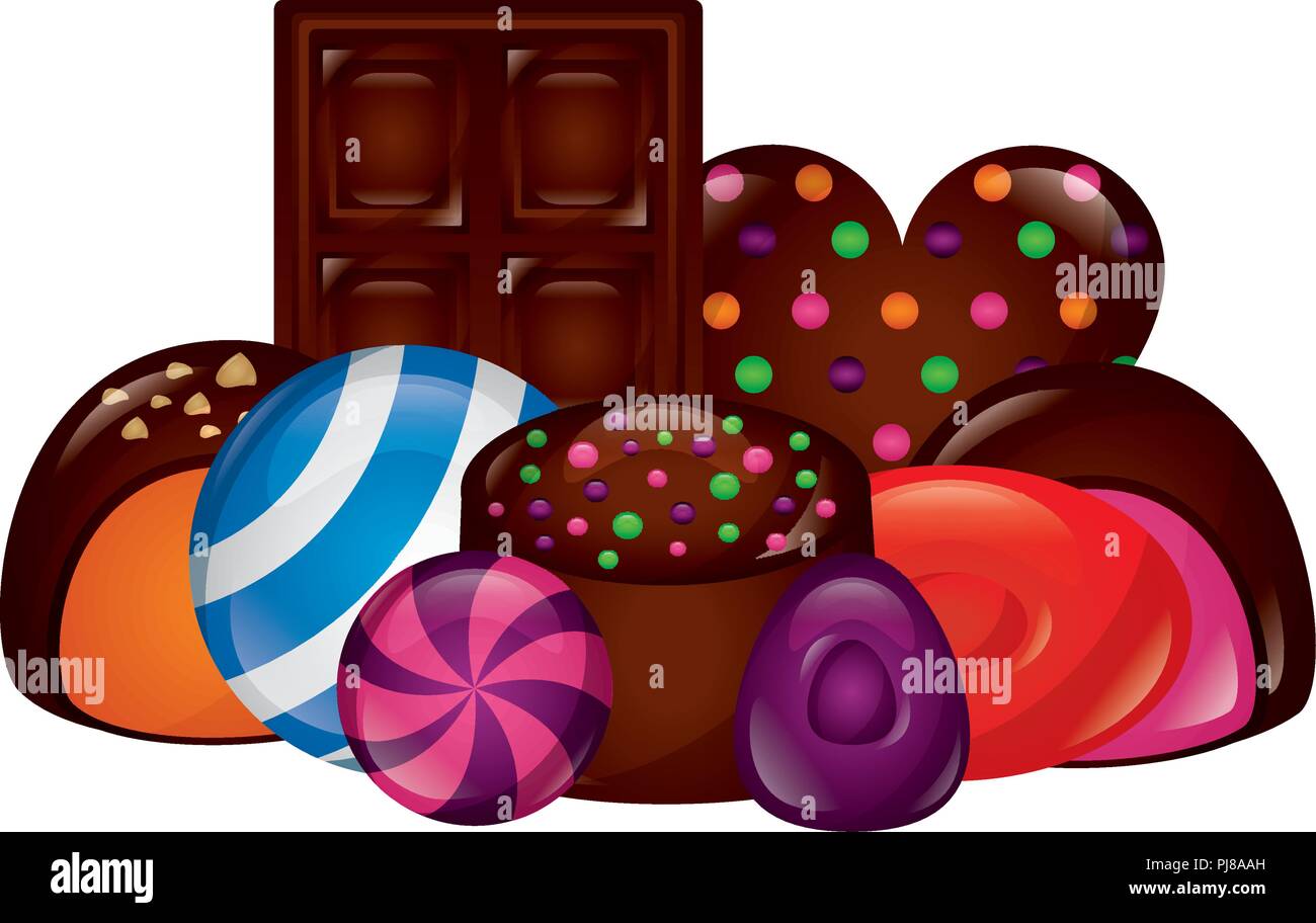 sweet candies cartoon yummy confectionery Stock Vector Image & Art - Alamy