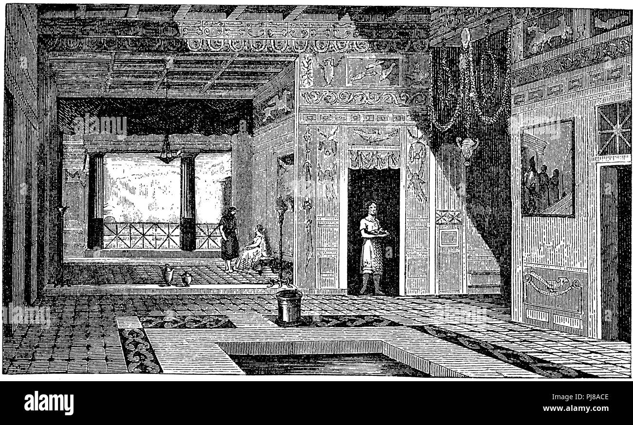 Tuscan atrium in the house of the tragic poet (casa del poeta tragico ...