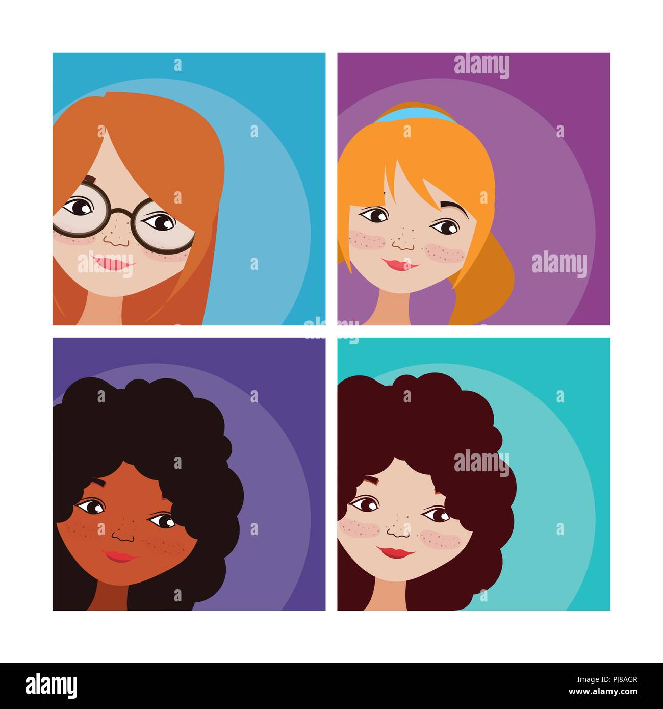 Set of woman cartoons Stock Vector Image & Art - Alamy