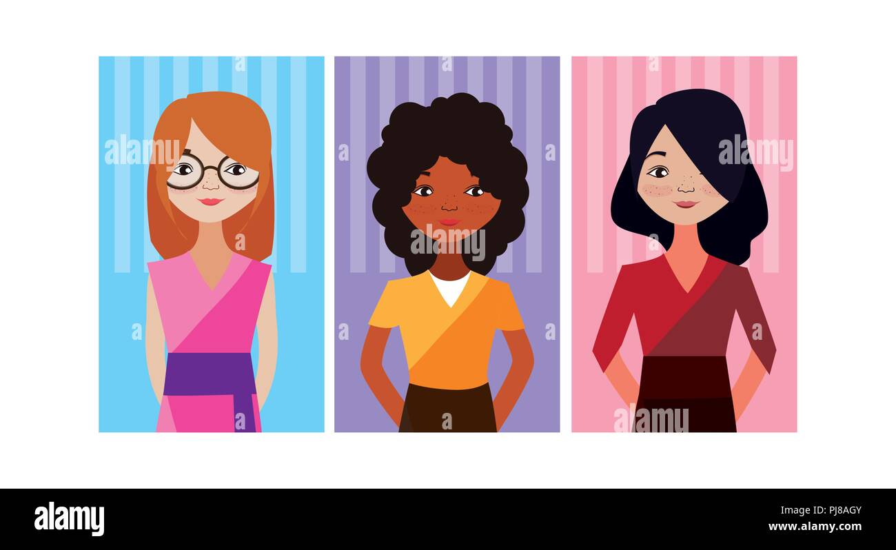 Set of woman cartoons Stock Vector Image & Art - Alamy