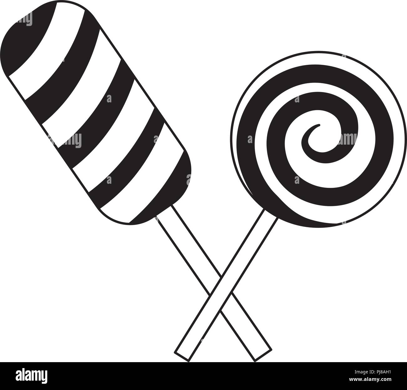 sweet lollipops crossed isolated icon Stock Vector Image & Art - Alamy