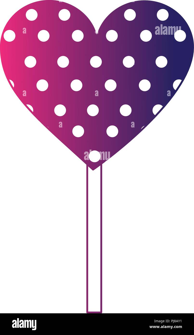 sweet lollipop of chocolate in shape heart isolated icon Stock Vector ...