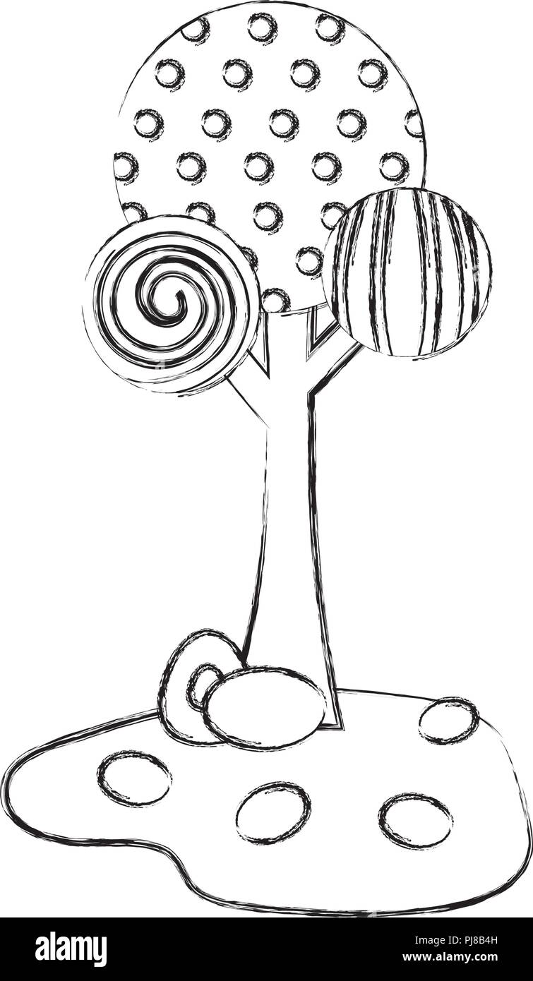 lollipop tree sweet candy scene Stock Vector Image & Art - Alamy