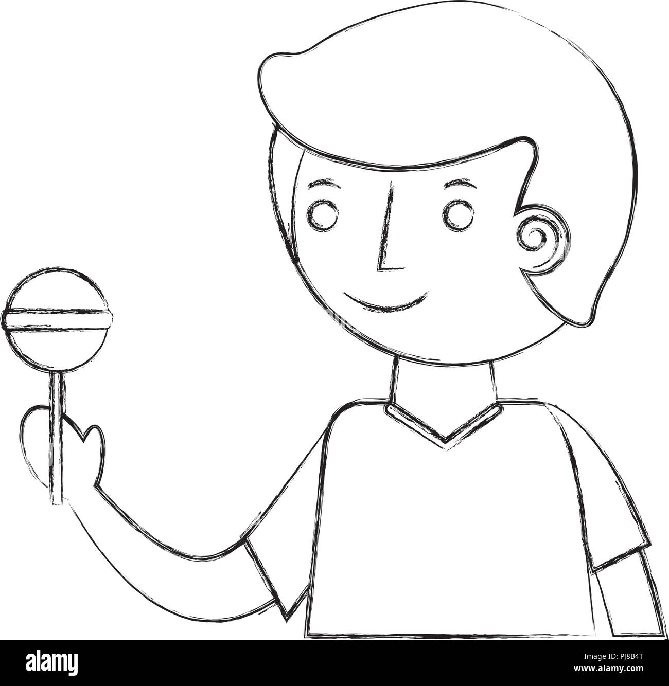 Lollipop man boy Stock Vector Images - Alamy