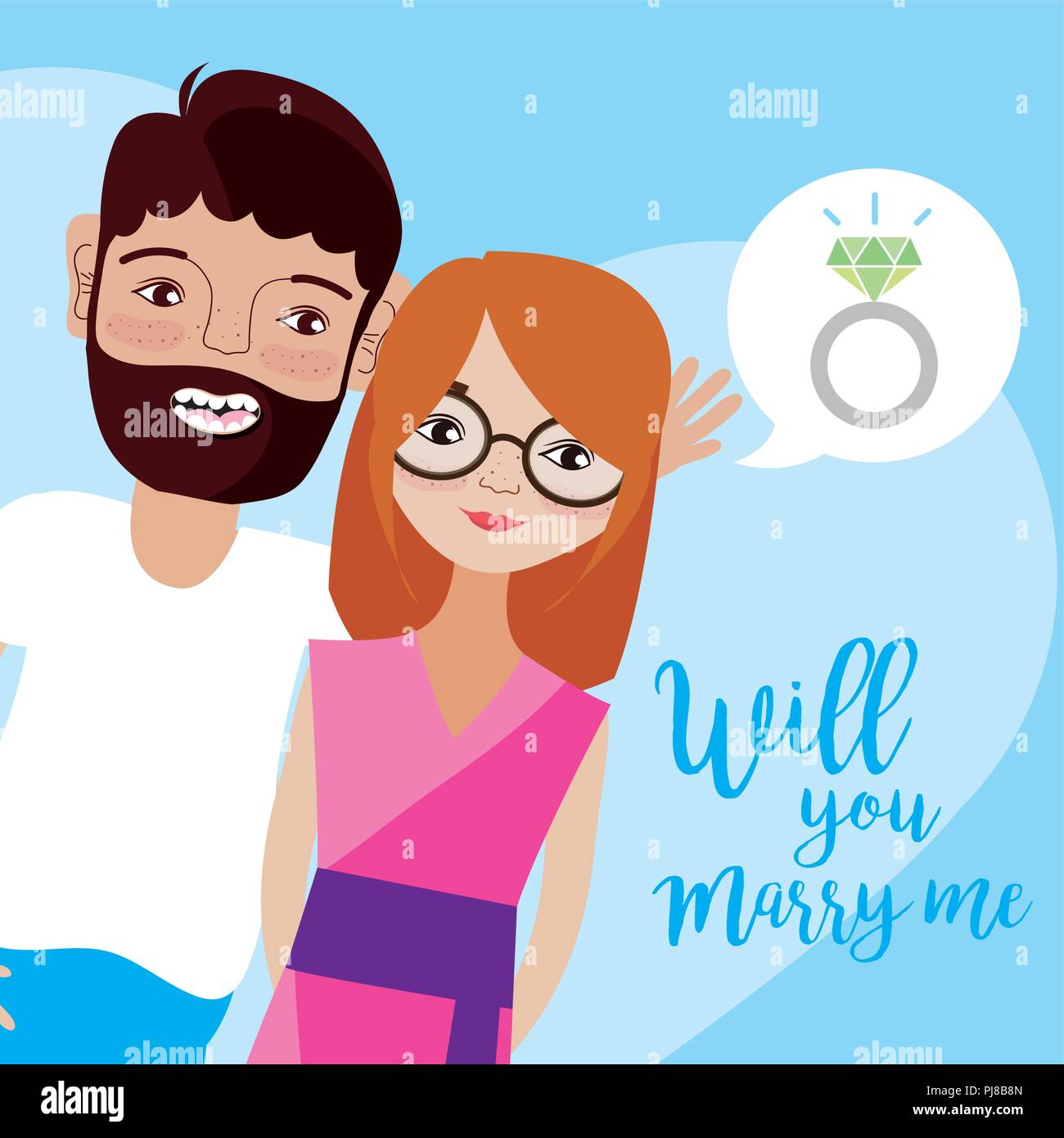 Will You Marry Me Stock Vector Images - Alamy