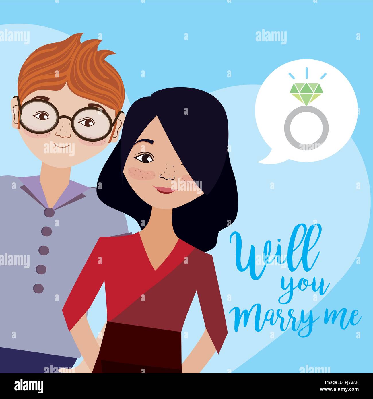 Will You Marry Me Stock Vector Images - Alamy
