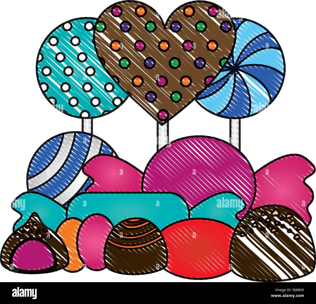 Love heart sweets candies Stock Vector Images - Alamy