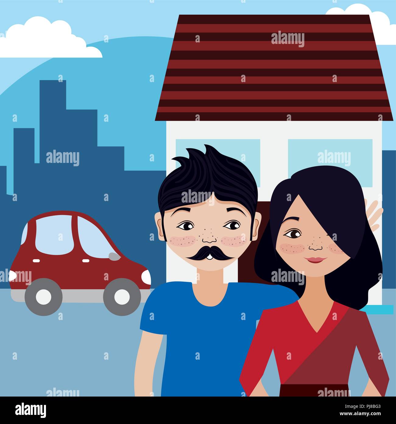 Cute couple cartoon Stock Vector Image & Art - Alamy