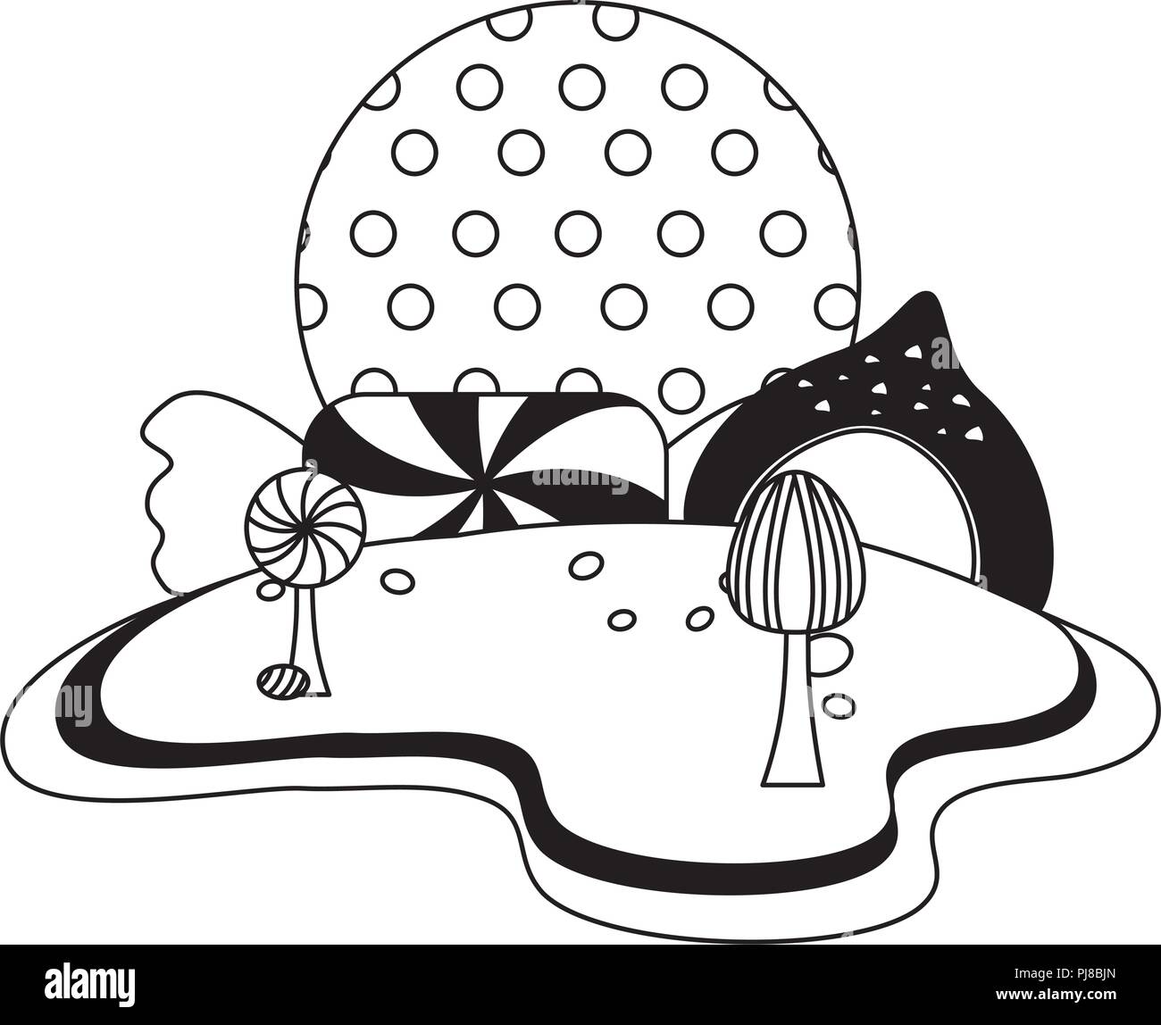 forest landscape sweet candies scene Stock Vector Image & Art - Alamy