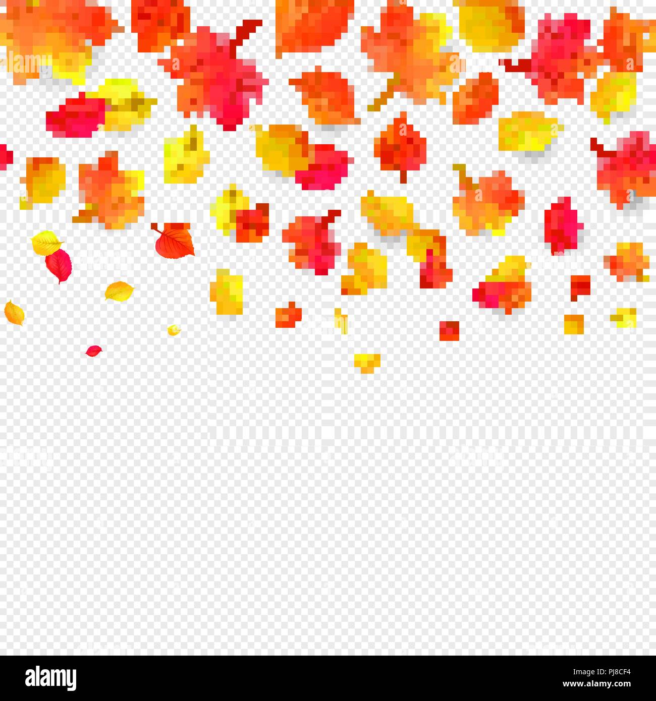 Seamless border pattern of falling autumn leaves. Vector Stock Vector ...