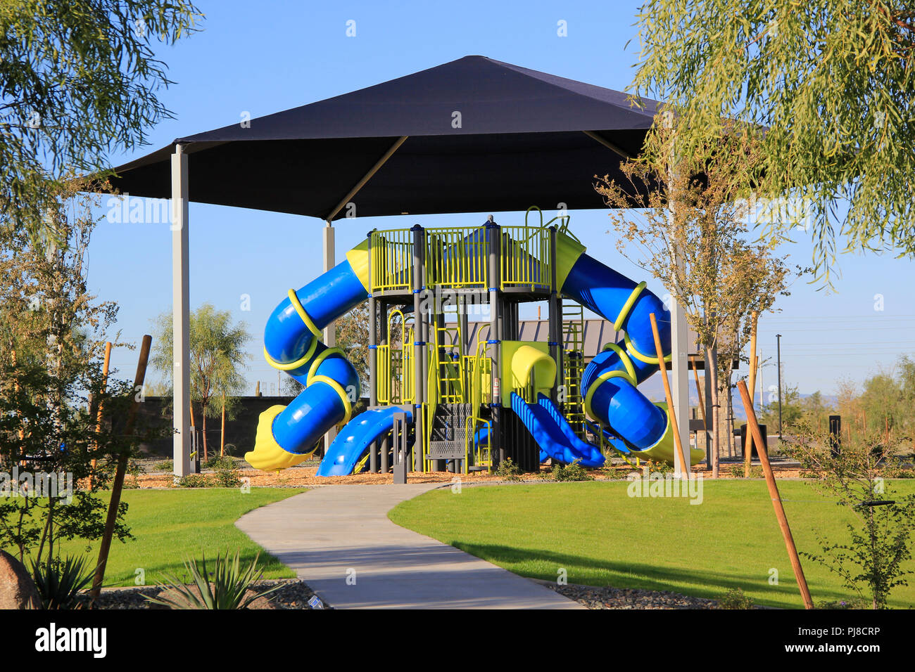Outdoor Park Playground Equipment Stock Photo - Alamy