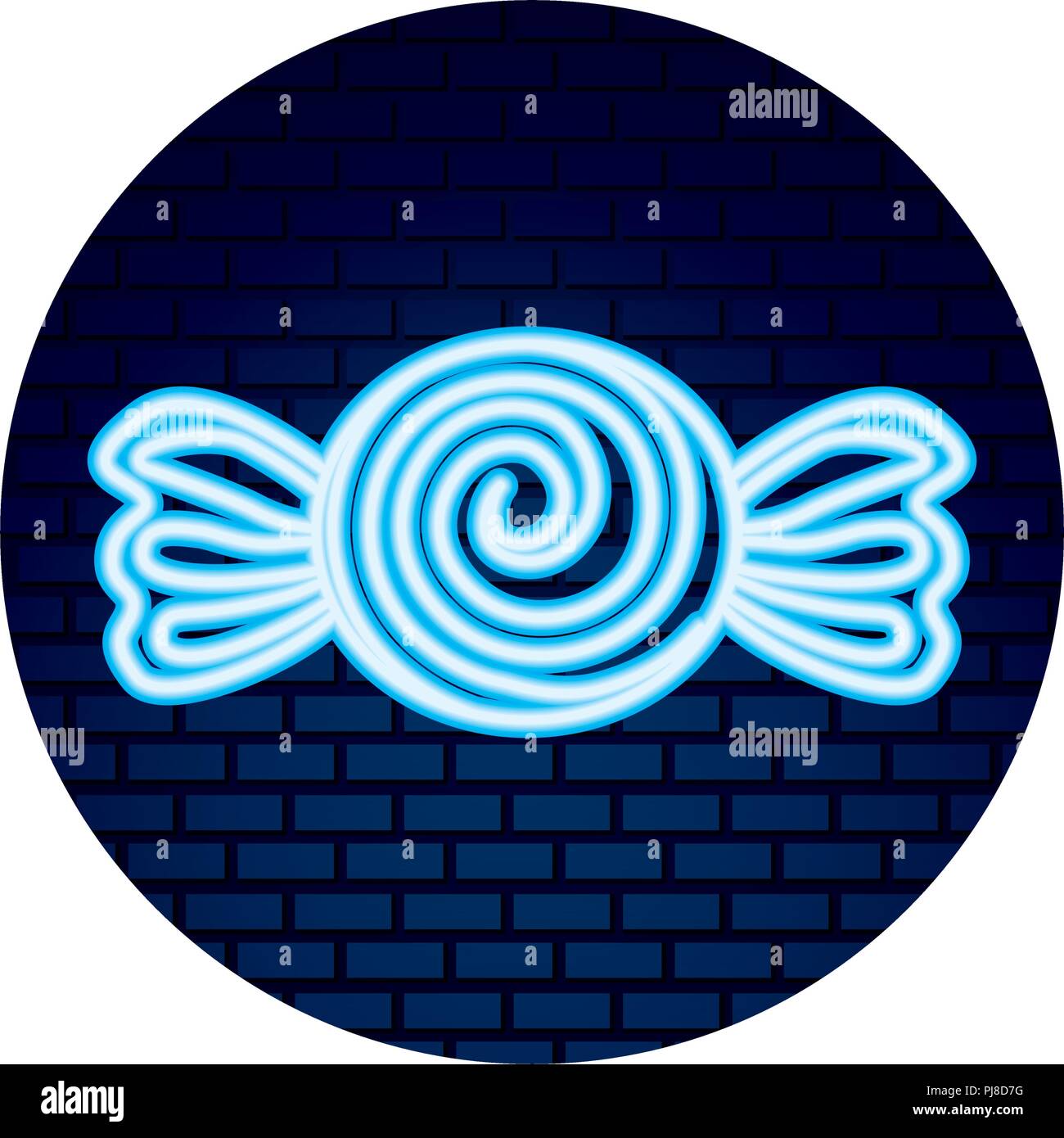 sweet candy confetionery neon wall brick Stock Vector Image & Art - Alamy