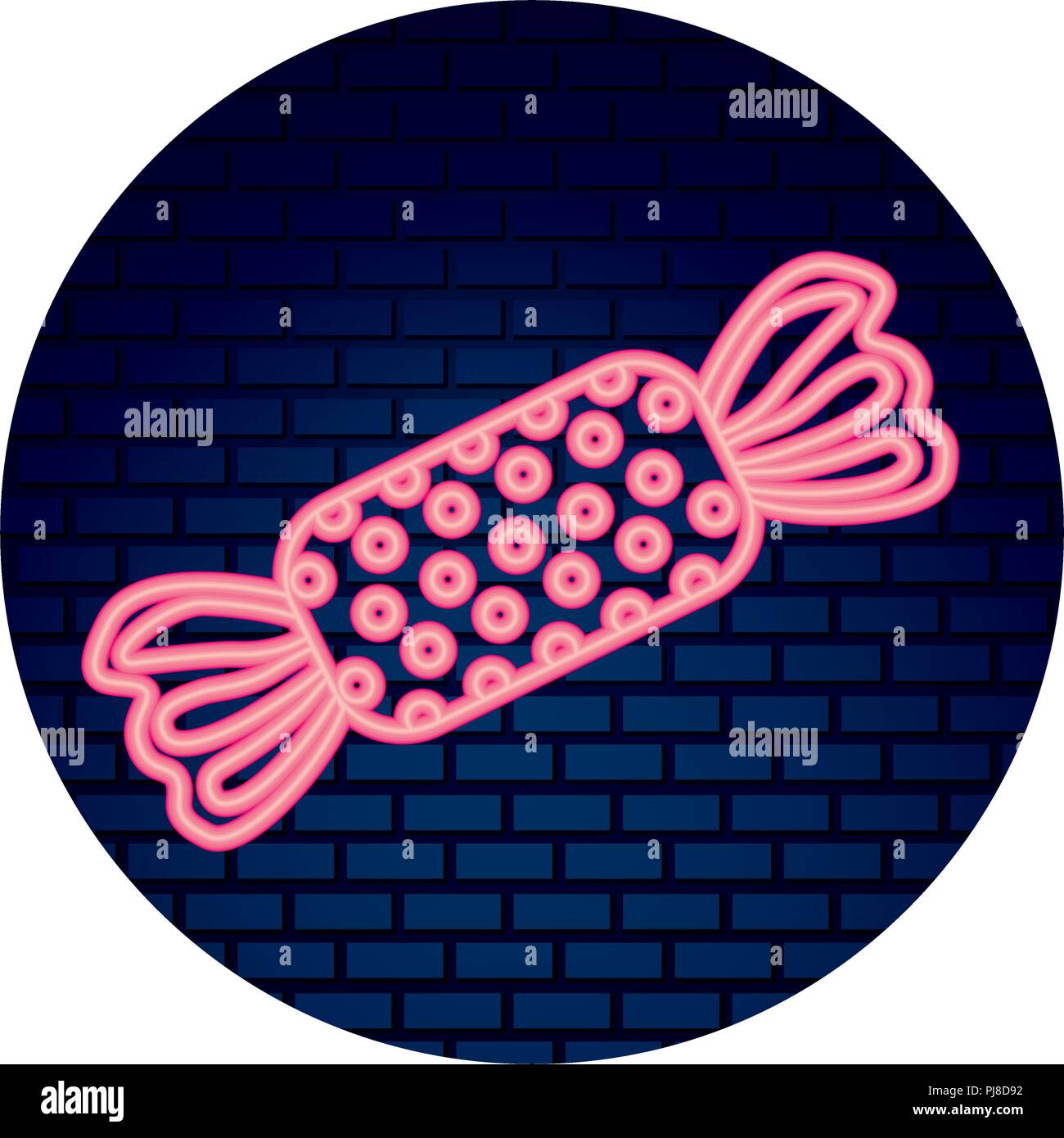 sweet candy confetionery neon wall brick Stock Vector Image & Art - Alamy