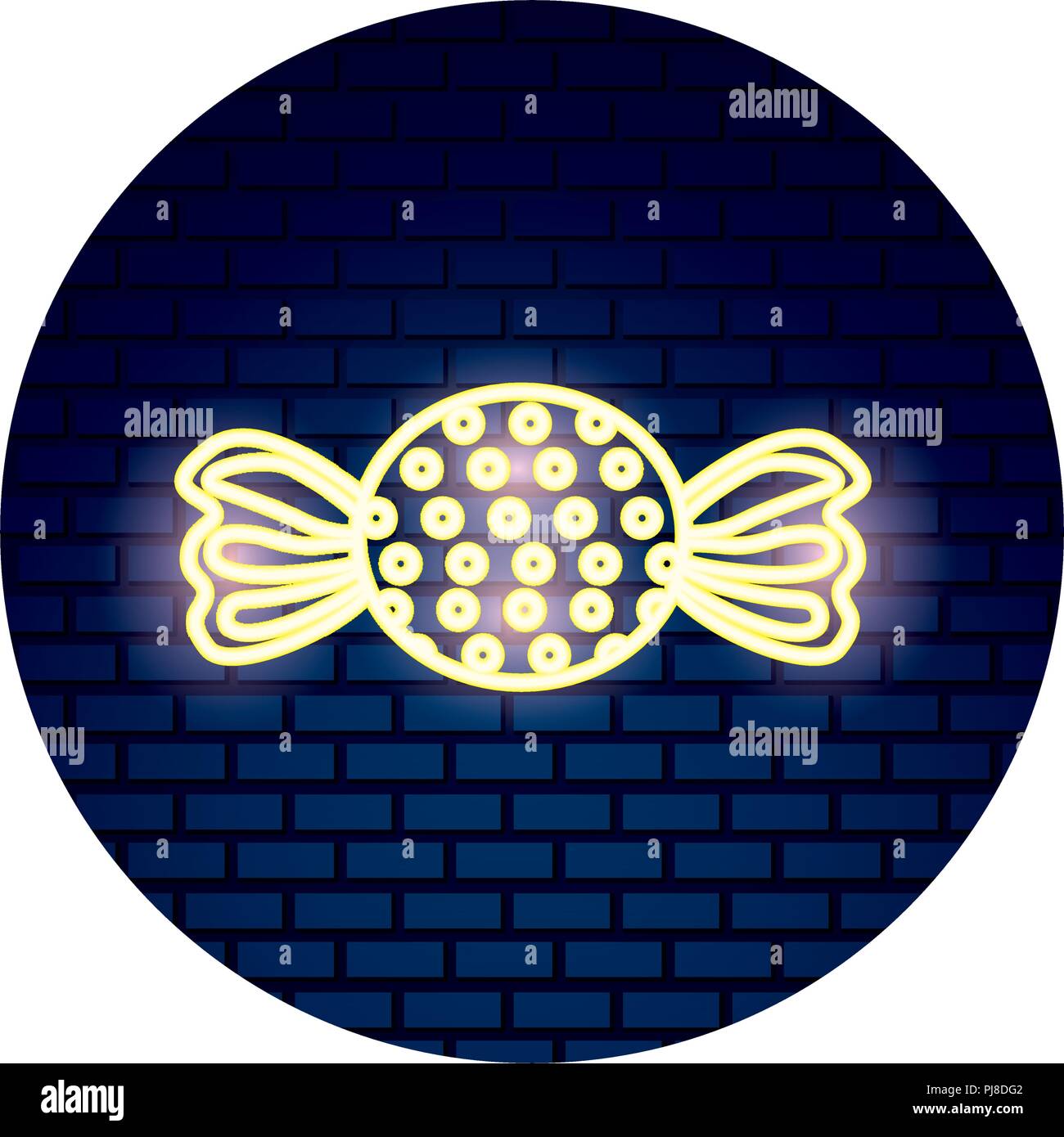 sweet candy confetionery neon wall brick Stock Vector Image & Art - Alamy