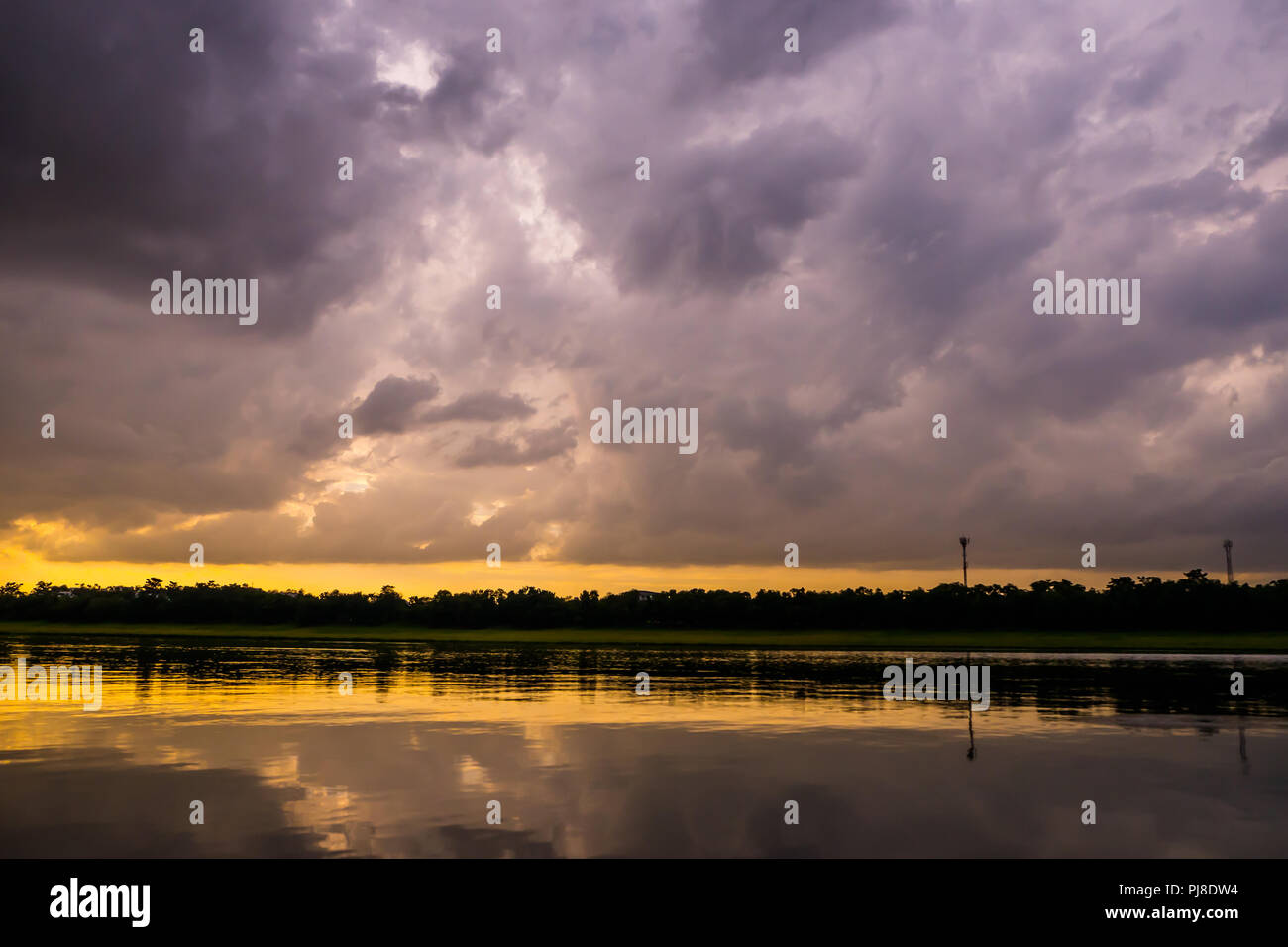 Landscape of Evening before sunset Stock Photo - Alamy