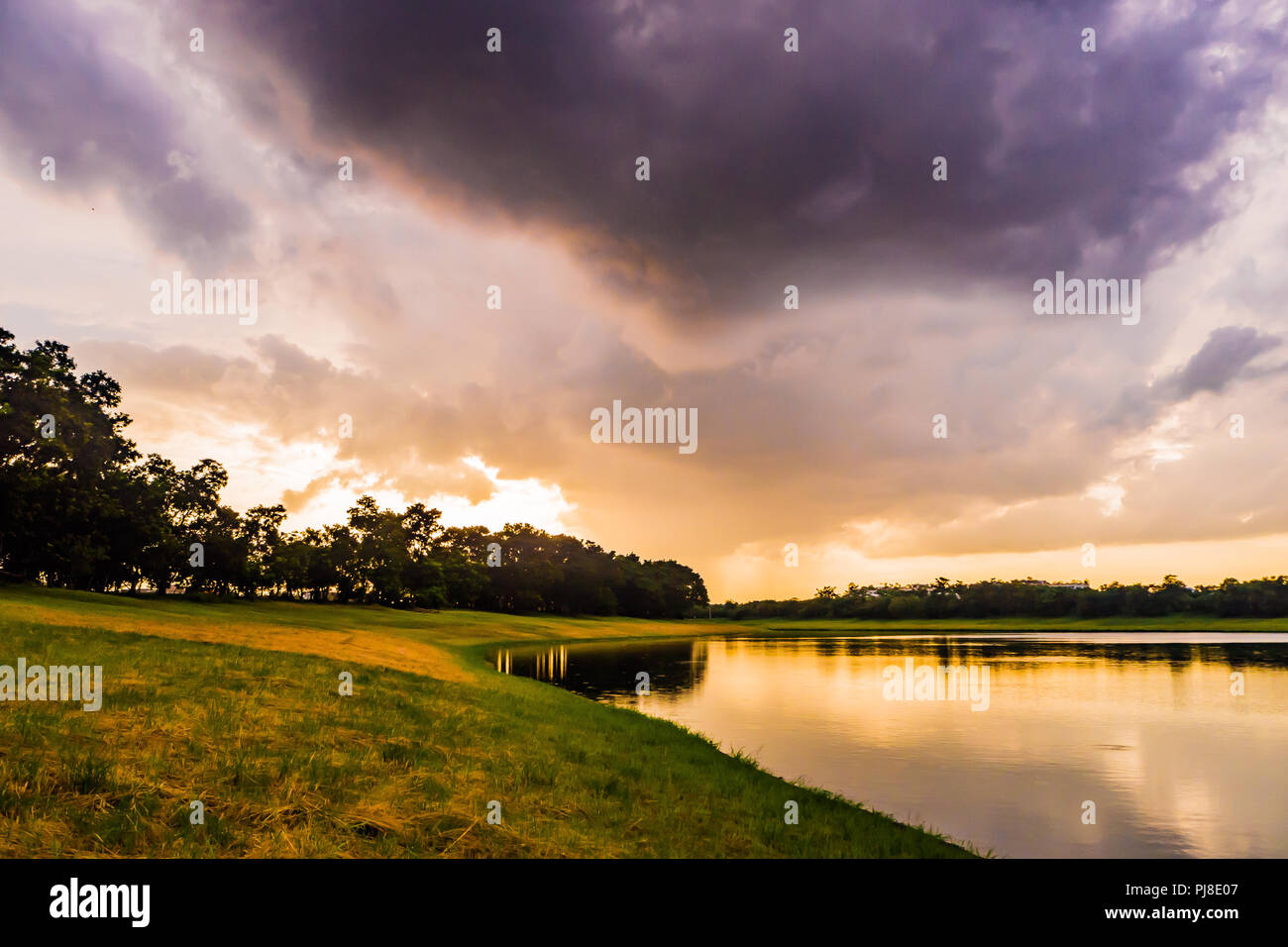 Landscape of Evening before sunset Stock Photo - Alamy