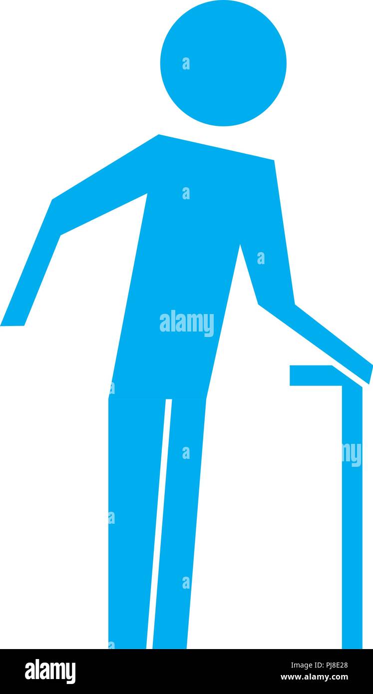 old man walking stick pictogram image Stock Vector Image & Art - Alamy