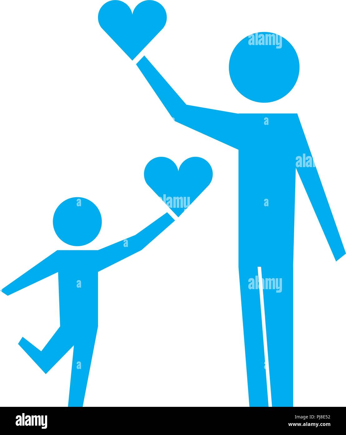 dad and son holding love heart pictogram Stock Vector Image & Art - Alamy