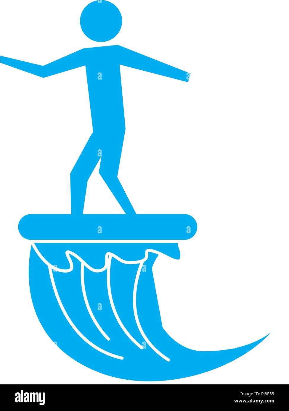 Boy standing sea surfboard Stock Vector Images - Alamy