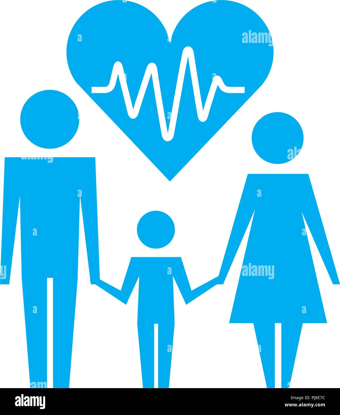 Heartbeat family heart symbol Stock Vector Images - Alamy