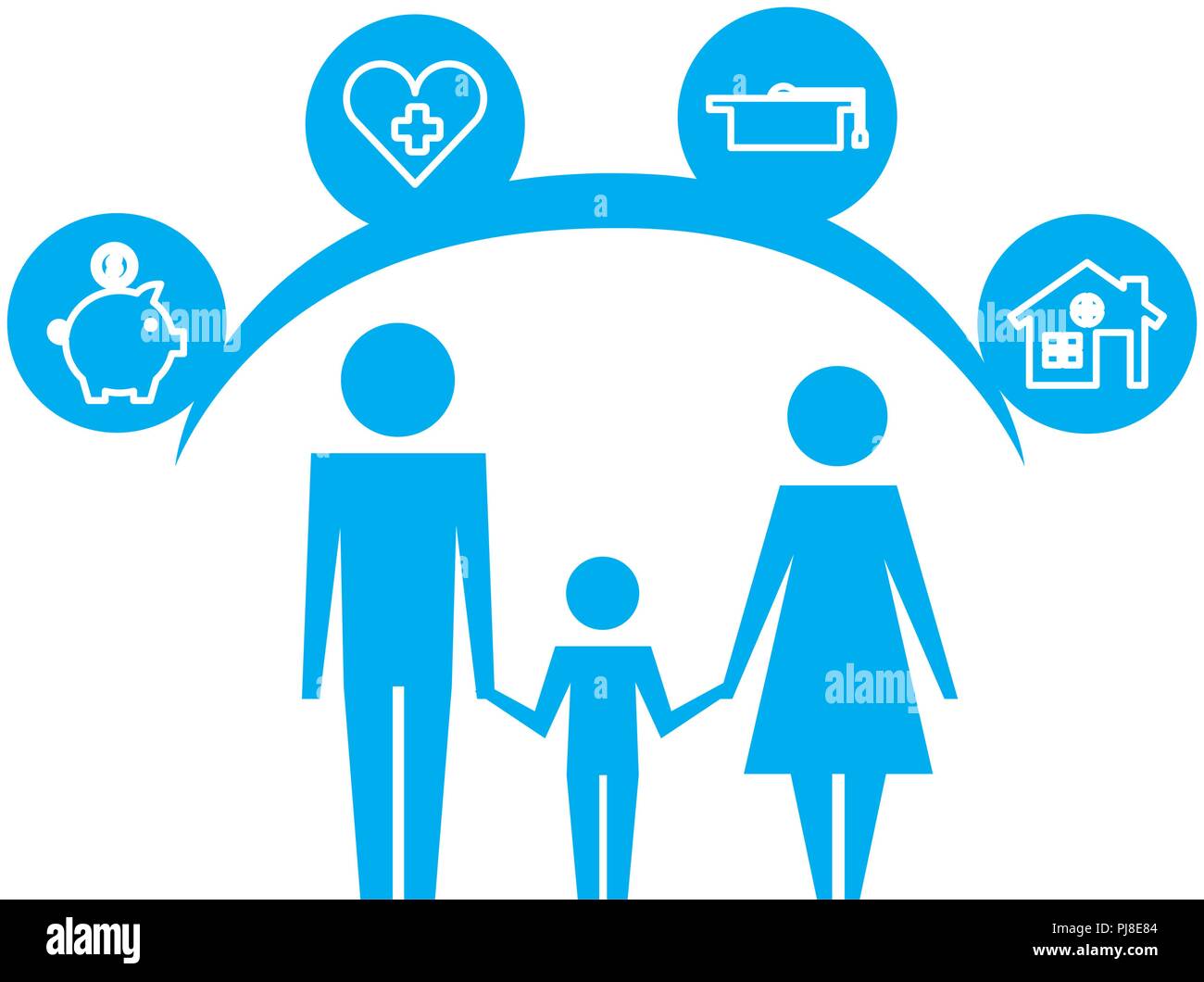 family holding hands together protection pictogram Stock Vector Image ...