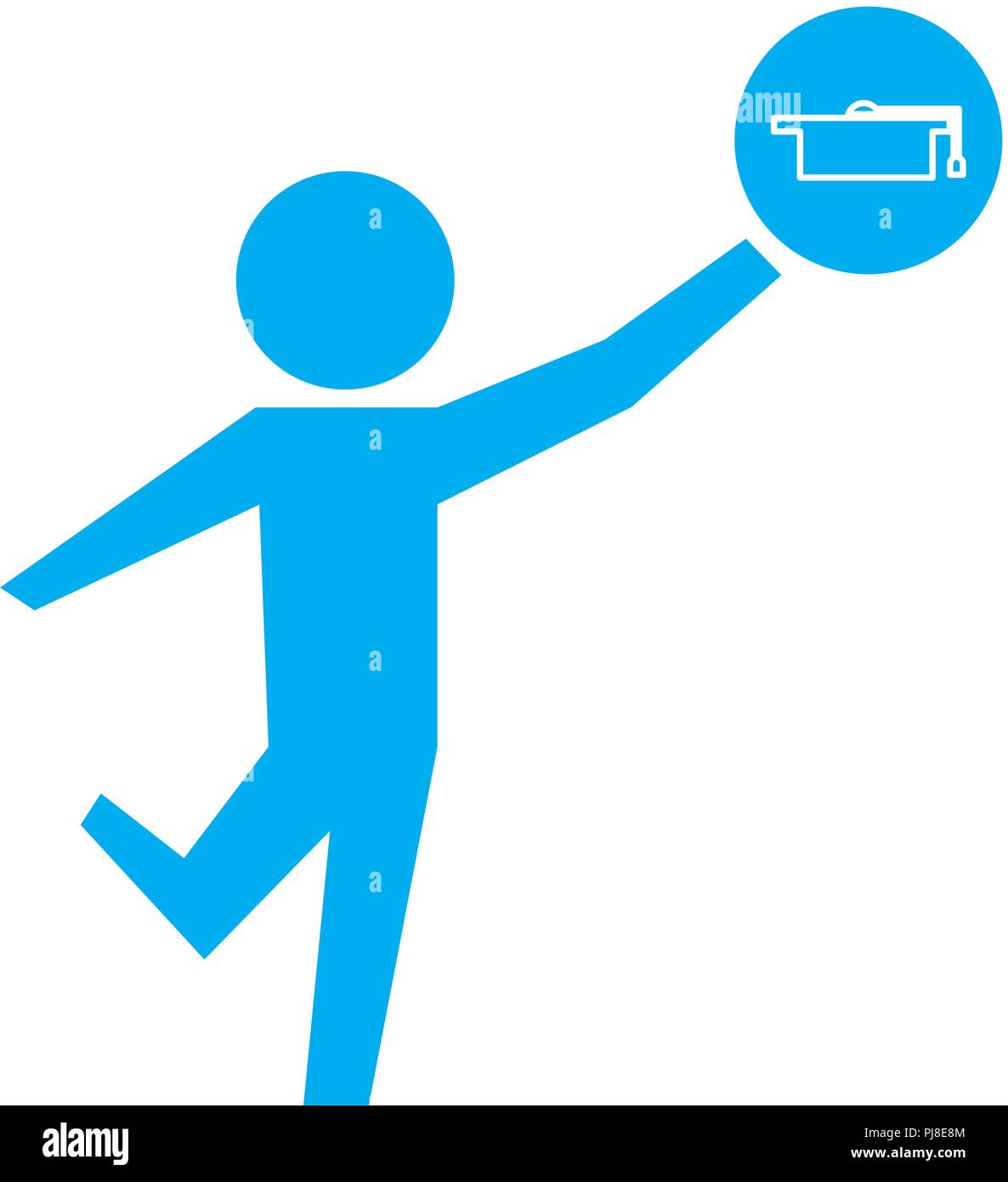 pictogram little boy with graduation hat Stock Vector Image & Art - Alamy