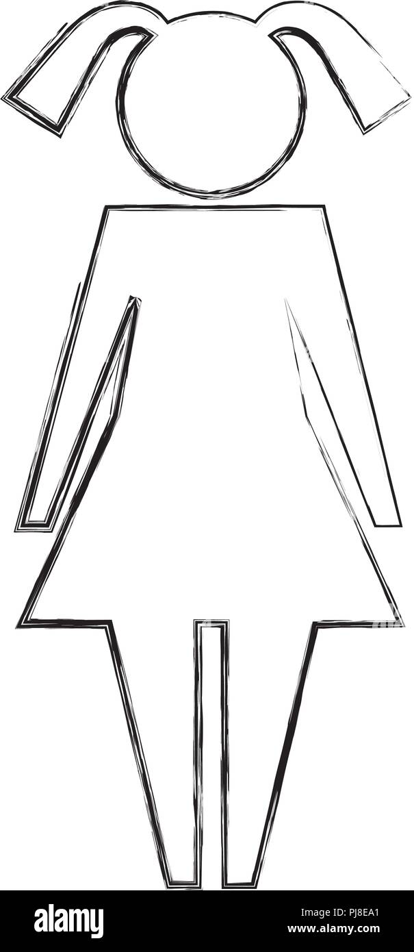 little girl standing pictogram style Stock Vector Image & Art - Alamy