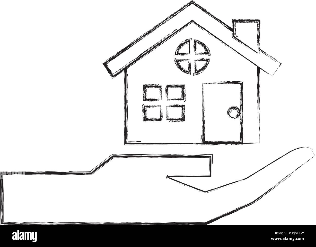 hand holding home house protection symbol Stock Vector Image & Art - Alamy