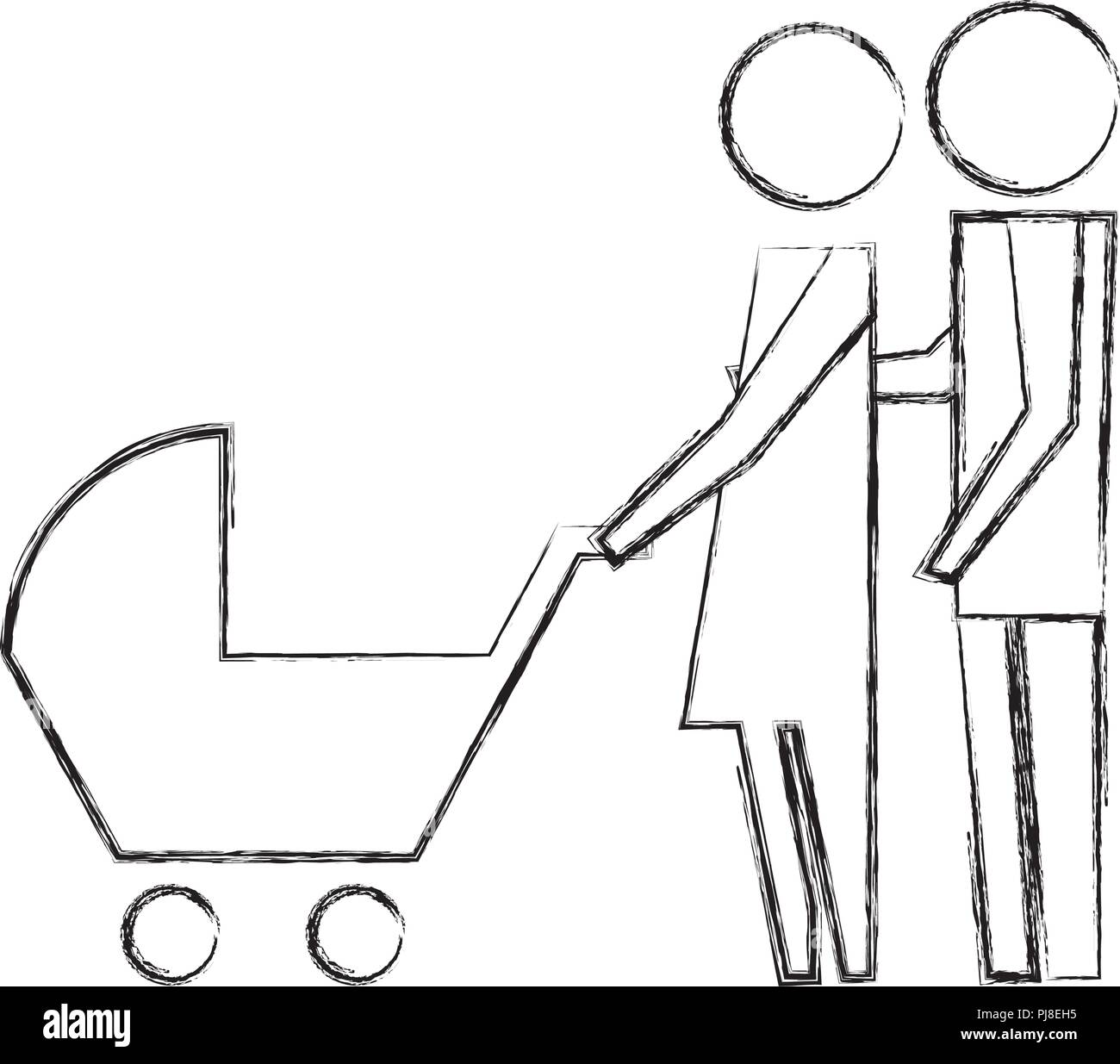 Couple happy with baby boy Black and White Stock Photos & Images - Alamy