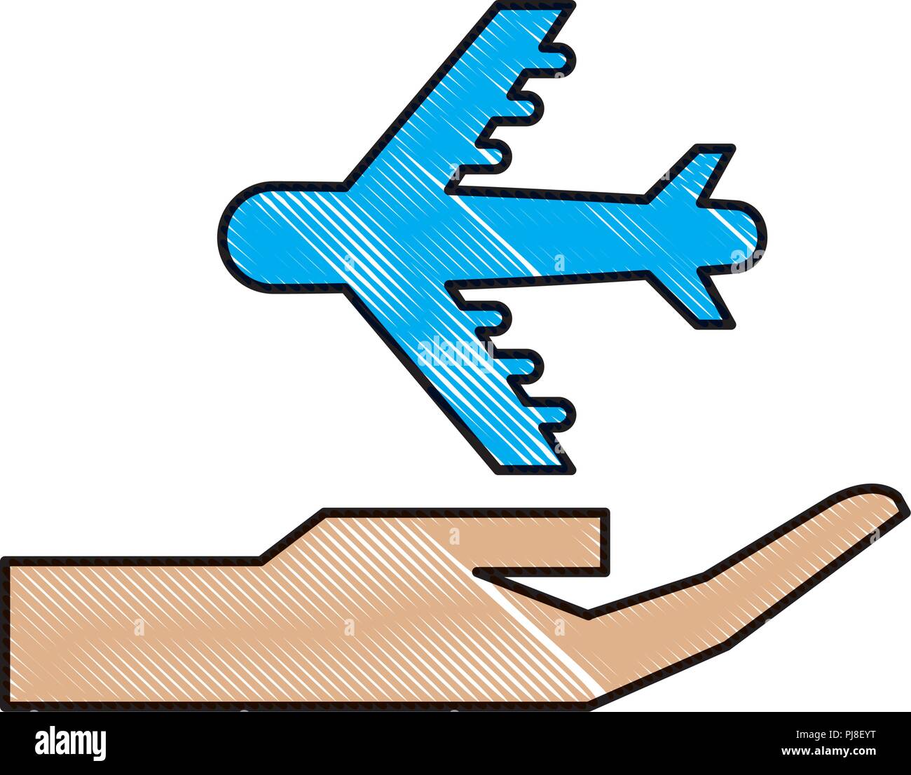 hand with airplane isolated icon Stock Vector Image & Art - Alamy