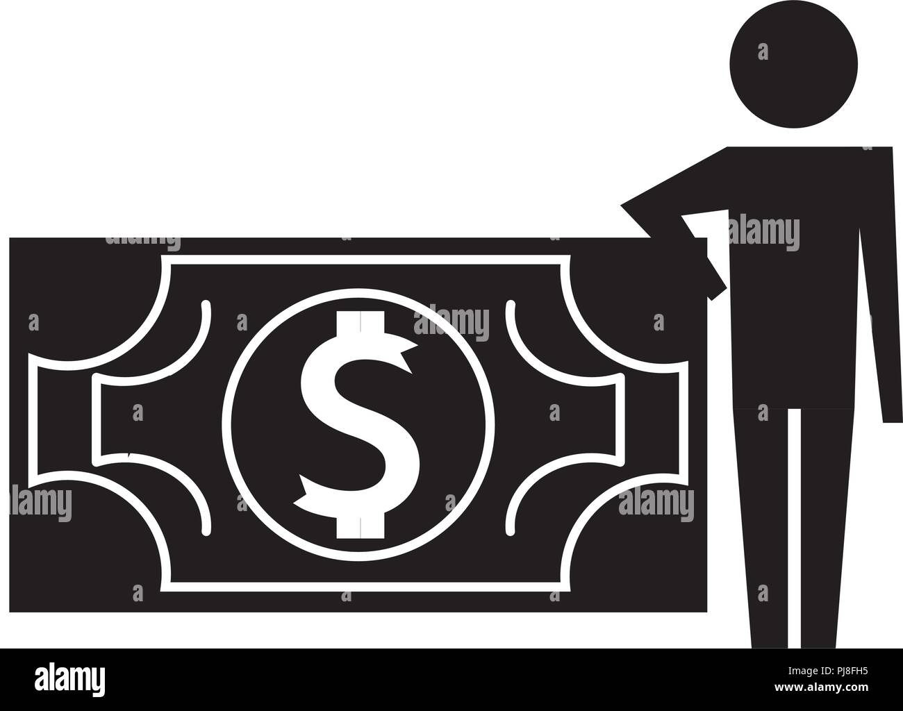 man pictogram with banknote money dollar Stock Vector Image & Art - Alamy